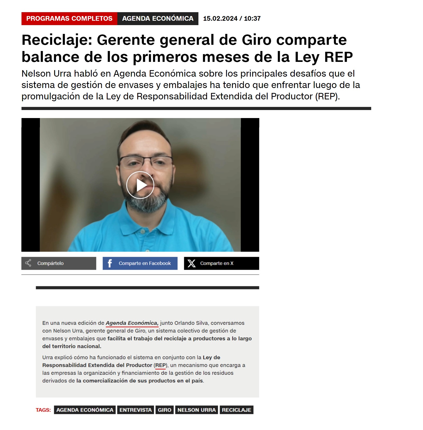 Reciclaje: Gerente general de Giro comparte balance de los primeros ...