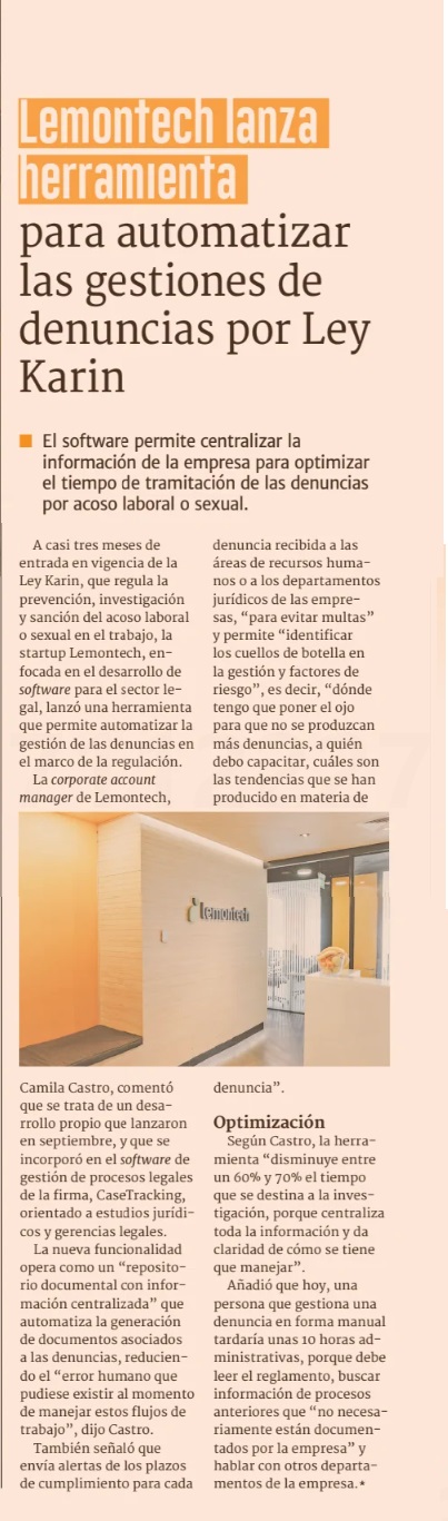 Lemontech lanza herramienta para automatizar las gestiones de denuncias ...