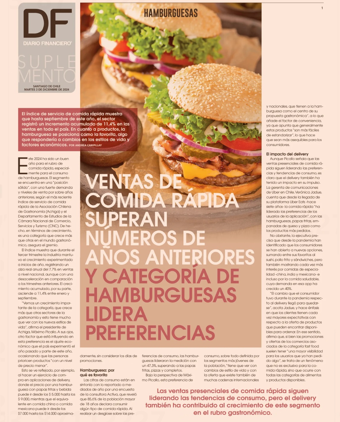 Ventas de comida rápida superan número de años anteriores y categoría ...