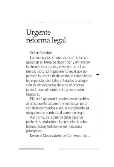 Cartas: Urgente reforma Legal | Update News